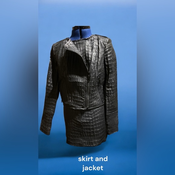 Rachel Zoe | Jackets & Coats | Rachel Zoe Leather Alligator Embossed ...